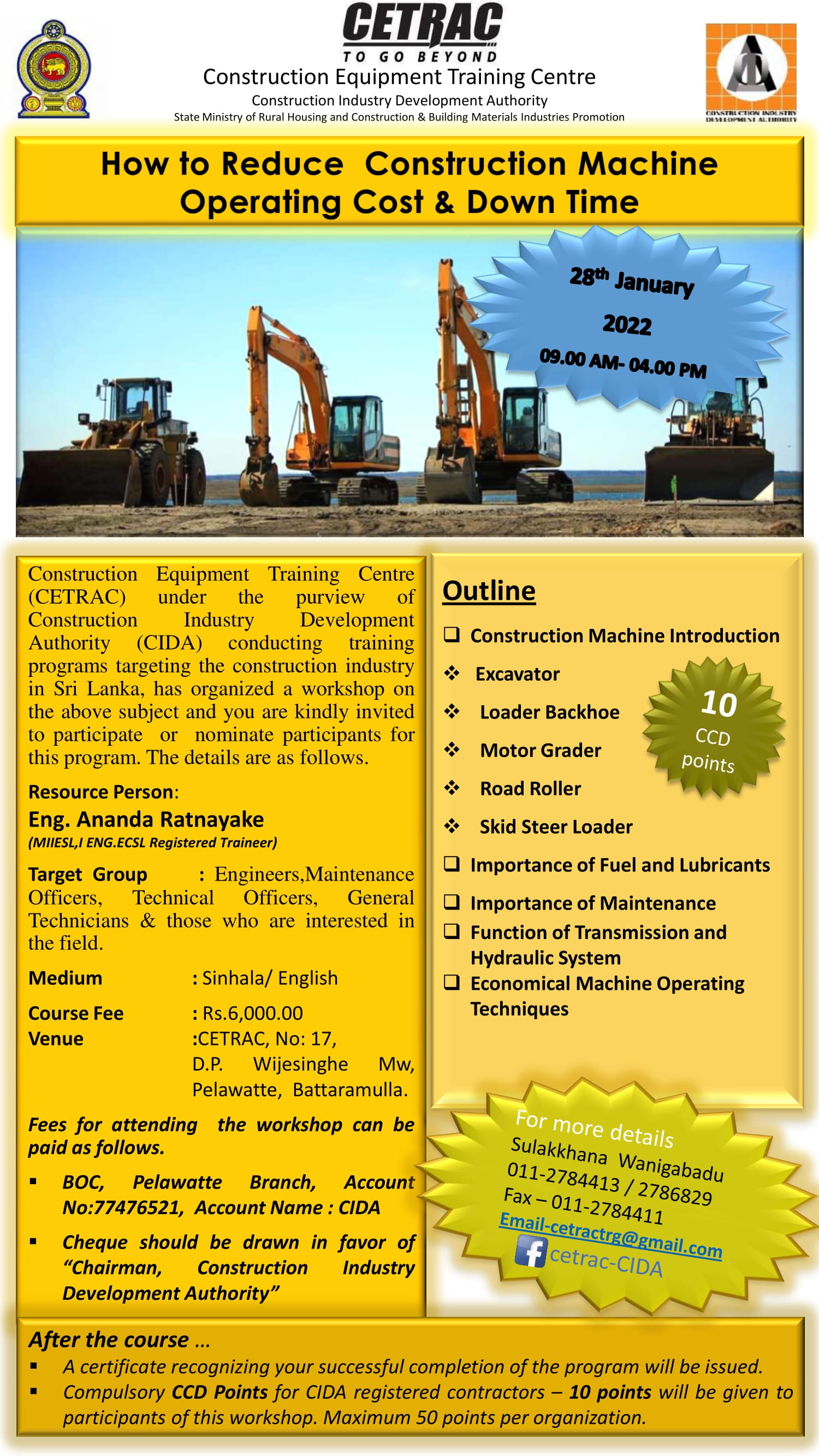 CCD Program : Construction Industry Development Authority